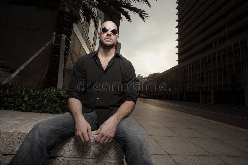 Cool man in the city stock image. Image of composition - 10273811