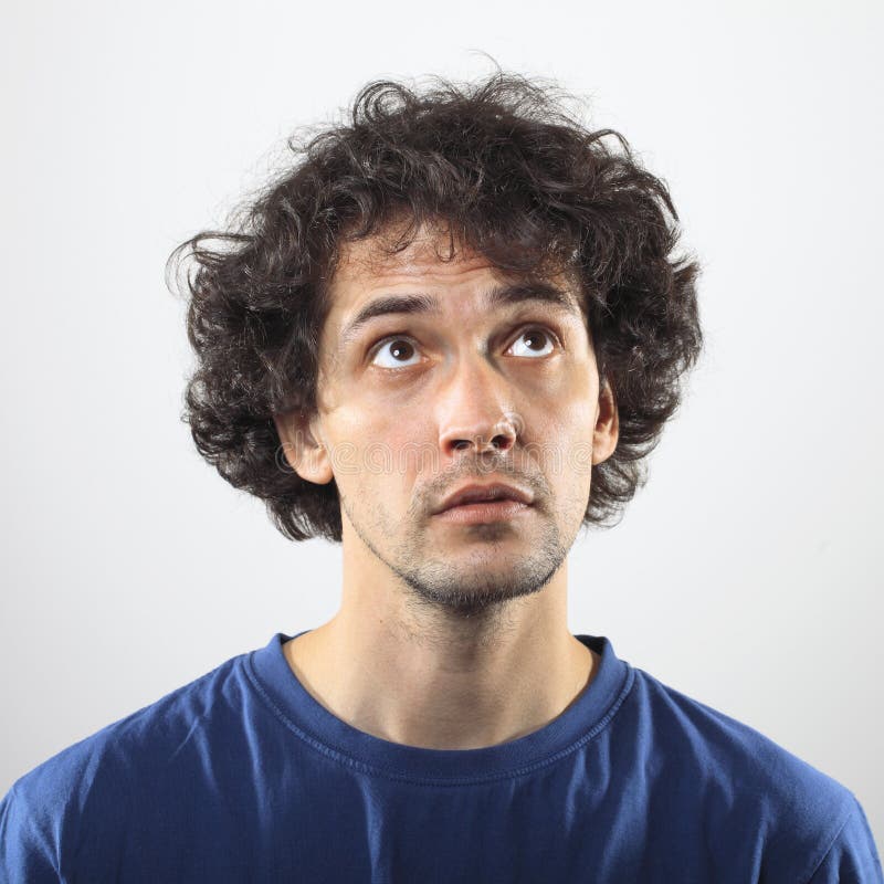 Cool Man Looking Up Portrait. Stock Photo - Image of male, people: 77275288