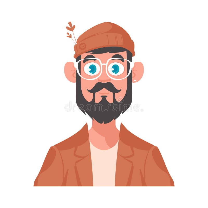 A Cool Man Wearing a Hat and Glasses. a Programmer and Designer S ...