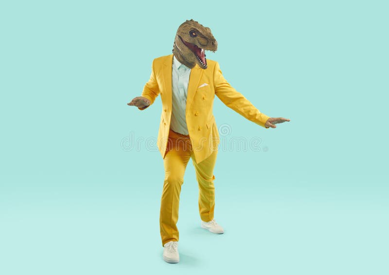 Cool Man Wearing Rubber Dinosaur Head Mask with Open Mouth Stock Image ... Cool Man Wearing Rubber Dinosaur Head Mask with Open Mouth Stock Image ...