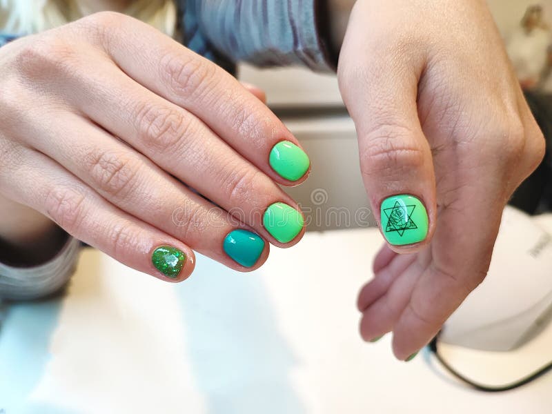 Cool manicure for women stock image. Image of aqua, cosmetics - 246459969