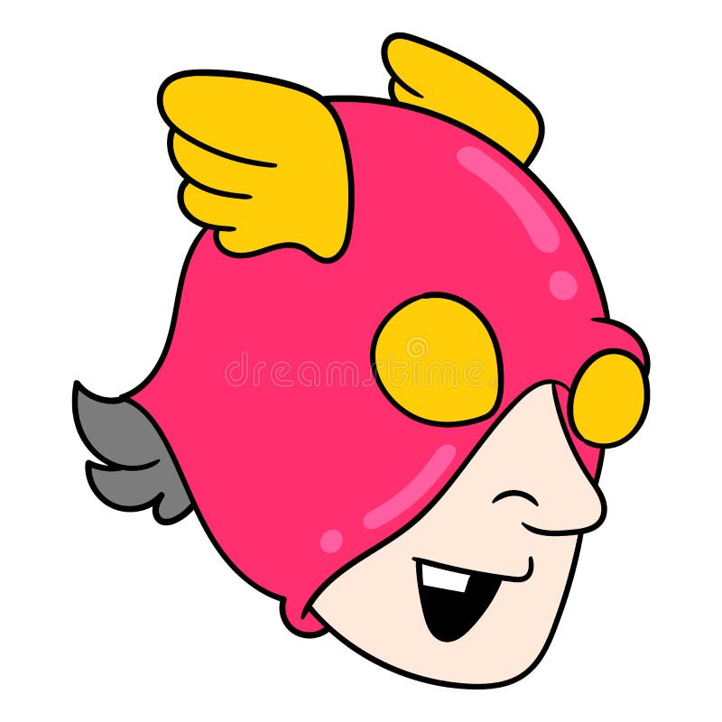 Cool Masked Human Head, Doodle Icon Drawing Stock Vector - Illustration ...