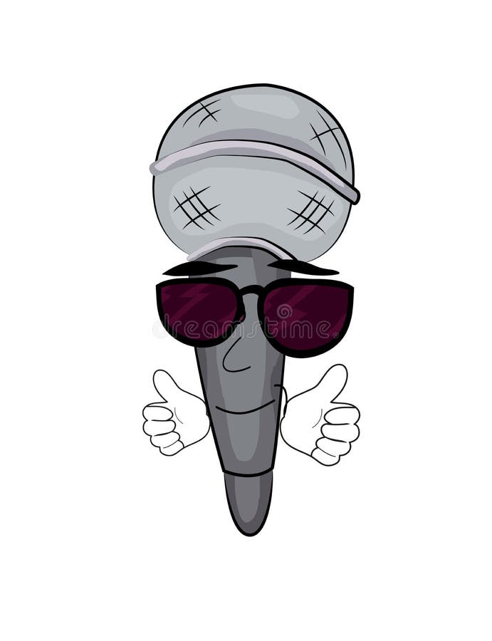 Sad microphone cartoon stock illustration. Illustration of isolated ...