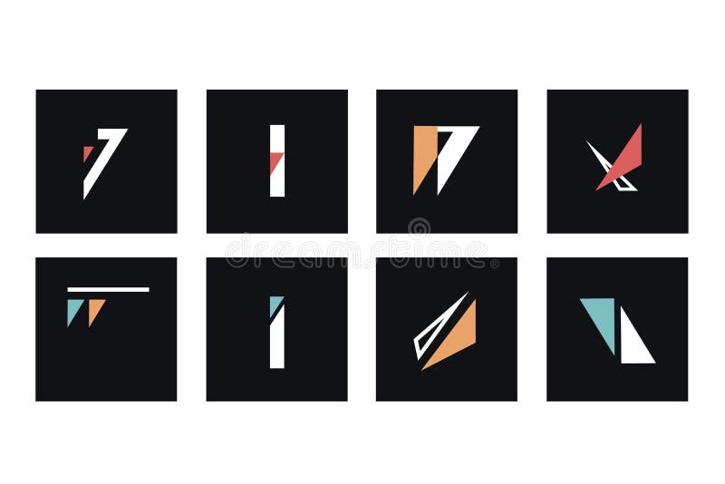 Cool Minimal Geometric Abstract Vector Shapes Collection Stock Vector ...