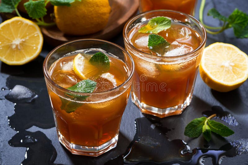 Cool Mint Iced Tea, Top View Stock Image - Image of freshness, diet ...