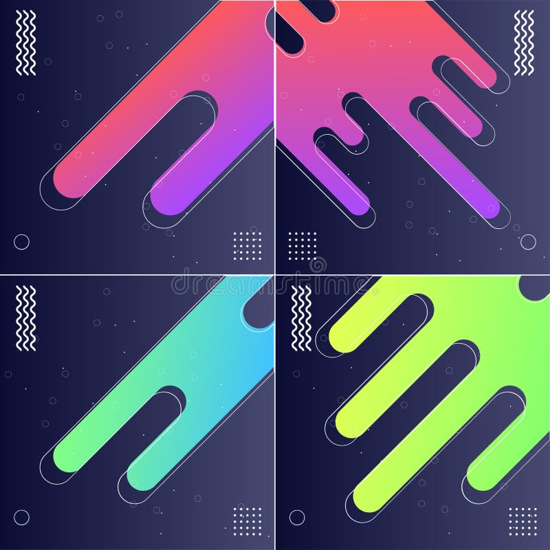 Cool and Modern Abstract Gradient Shape Designs Stock Vector ...