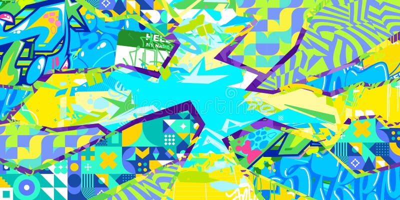 Cool Modern Abstract Urban Street Art Graffiti Style Vector Collage ...
