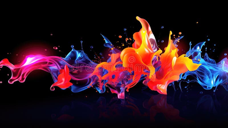Cool Modern Abstract Wallpaper Design of Color Splash Waves, Ai ...