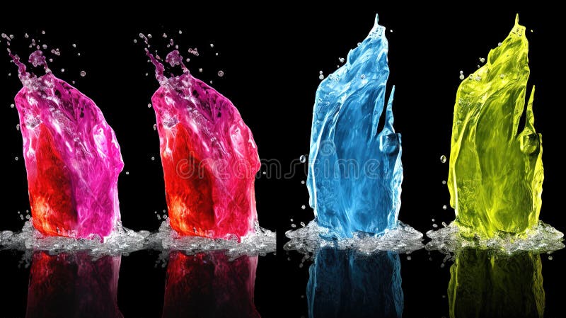 Cool Modern Fluid Splashes in Different Colors, Candle Style, Ai ...