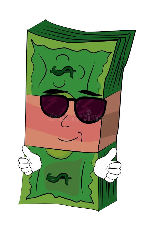 Cool money cartoon stock illustration. Illustration of clipart - 48768299