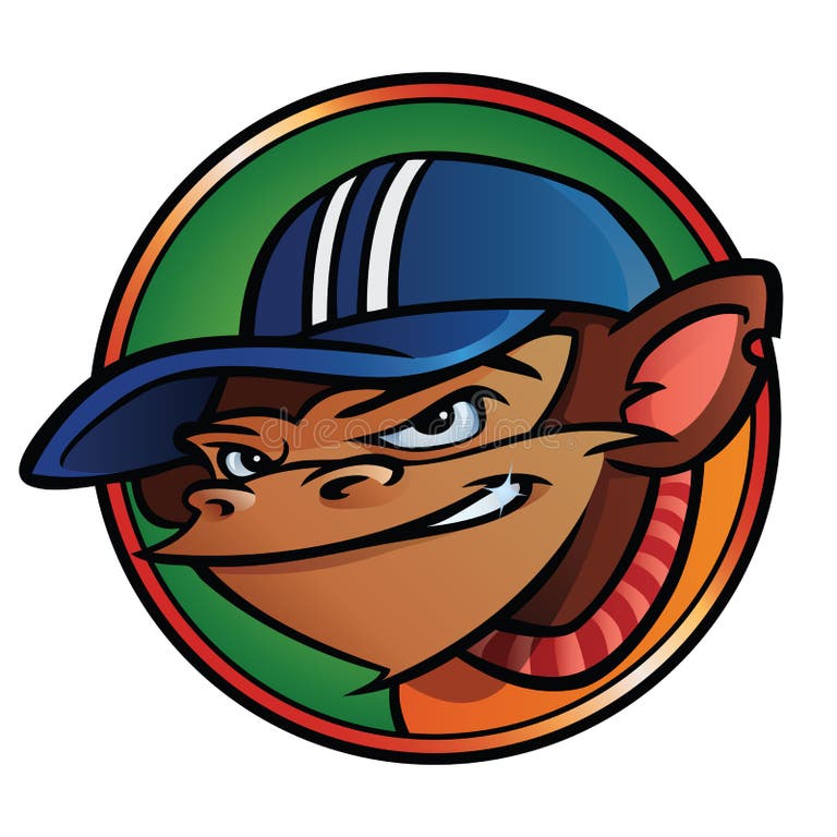 Cool monkey with cap stock vector. Illustration of mascot - 24854638
