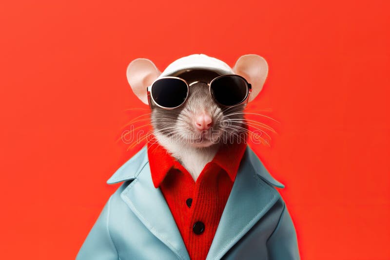Cool Mouse Dressed As a Spy Stock Illustration - Illustration of ...