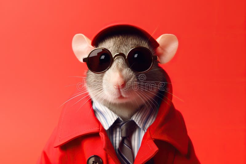 Cool Mouse Dressed As a Spy Stock Illustration - Illustration of sleek ...