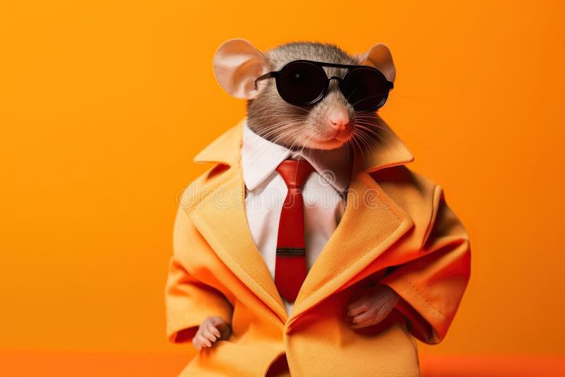 Cool Mouse Dressed As a Spy Stock Illustration - Illustration of sharp ...