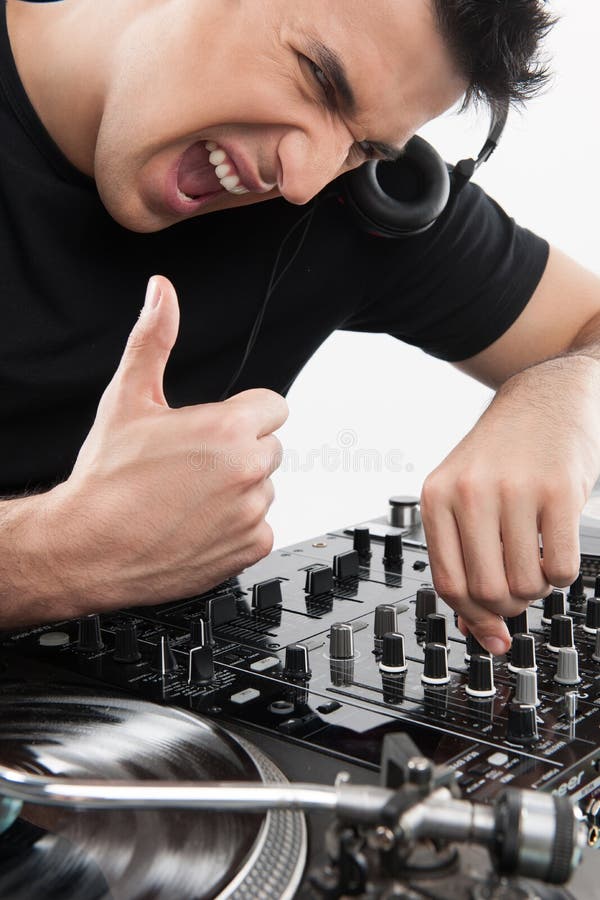 Cool DJ playing music stock photo. Image of effect, control - 40152508
