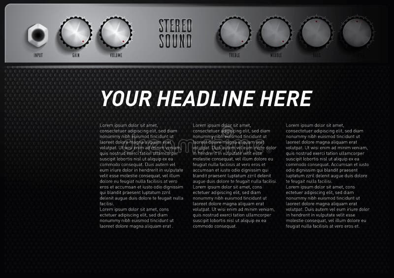 Cool Music Theme Poster Template with Amplifier Volume Button Stock ...