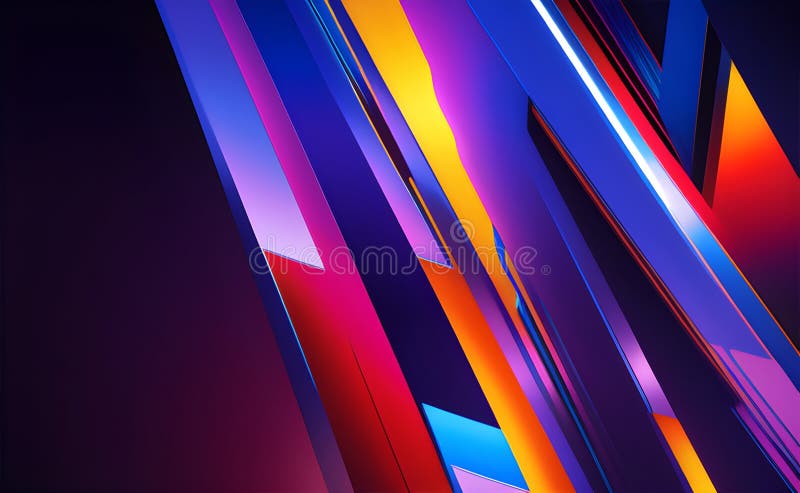 Cool Neon Lines and Swirls on Vibrant Abstract Background - Generative ...