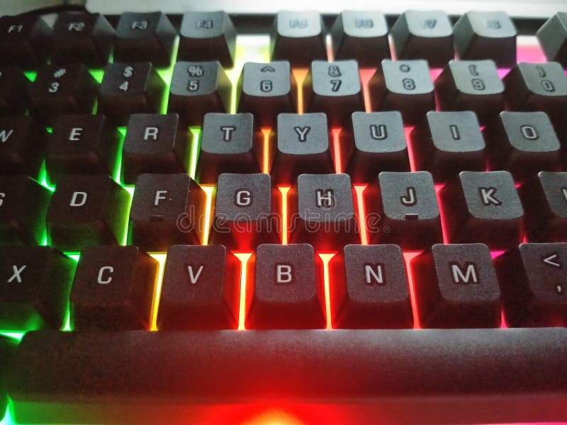 Cool New Keyboard with Lights Stock Photo - Image of laptop, number ...