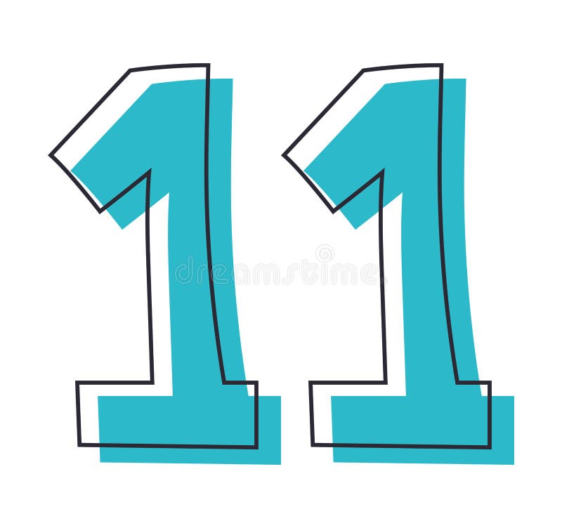 Set of Number Eleven Year 11 Year Celebration Design. Anniversary ...