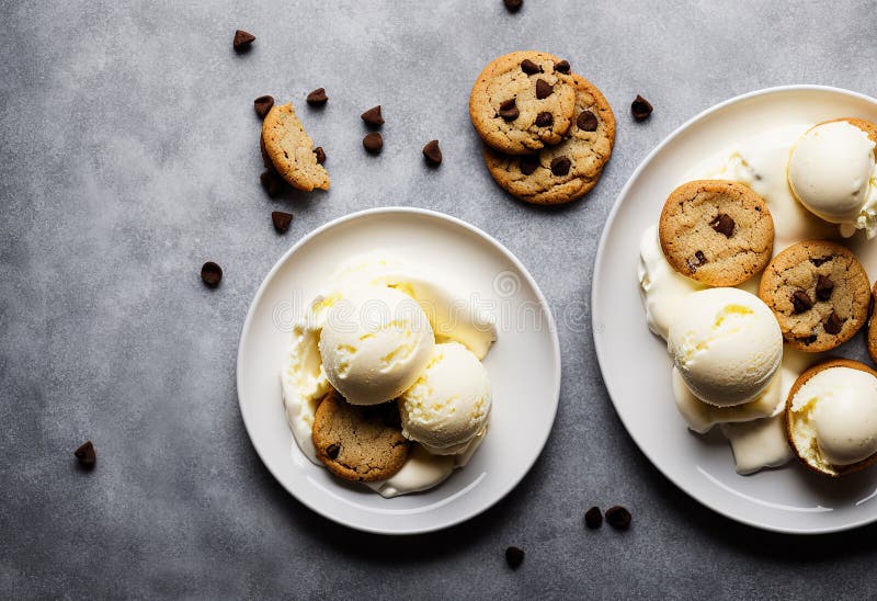Cool Off with a Bowl of Ice Cream and Cookies Stock Photo - Image of ...
