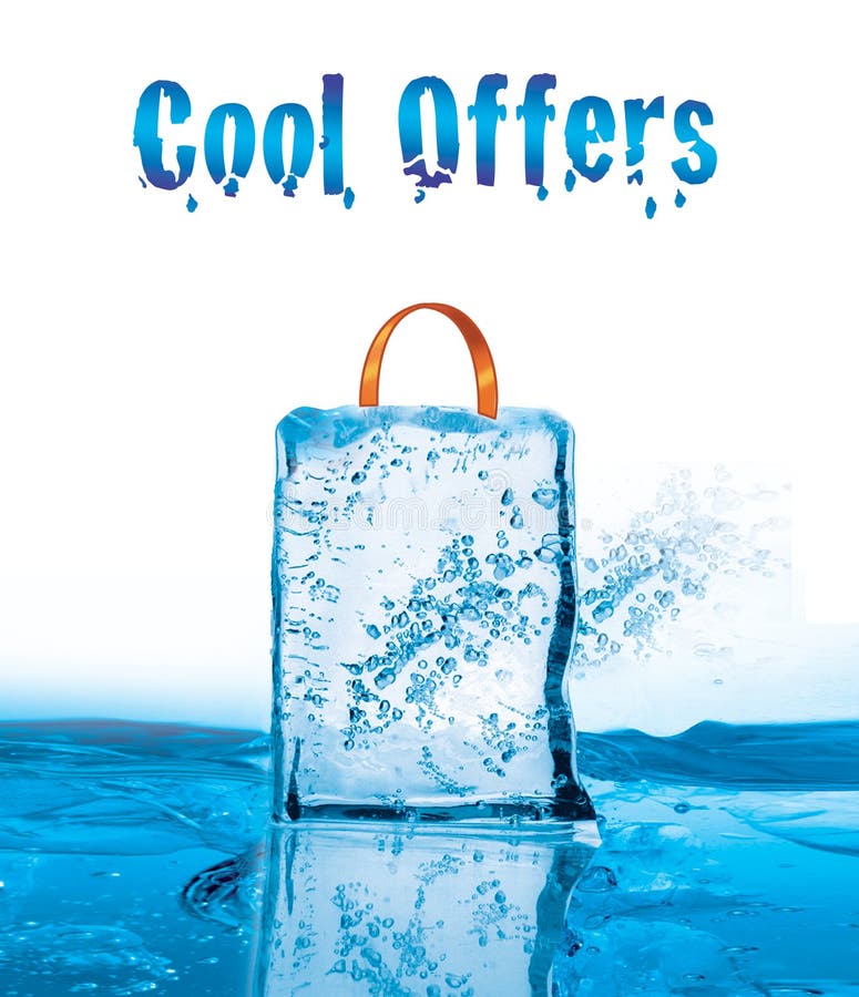 Cool Offers for Winter Sale with Icy Effect Stock Illustration ...