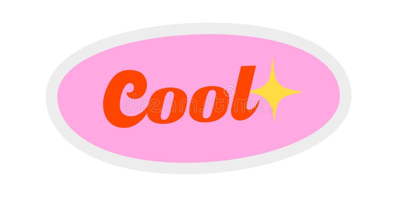 Cool Oval Sticker stock vector. Illustration of modern - 282863335