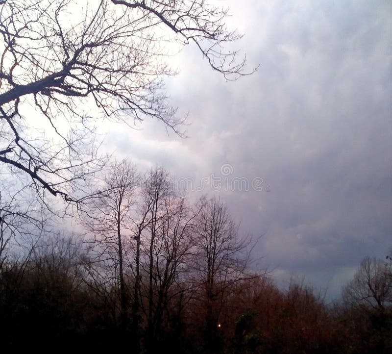 A Cool Overcast Afternoon in Autumn Stock Image - Image of clouds ...