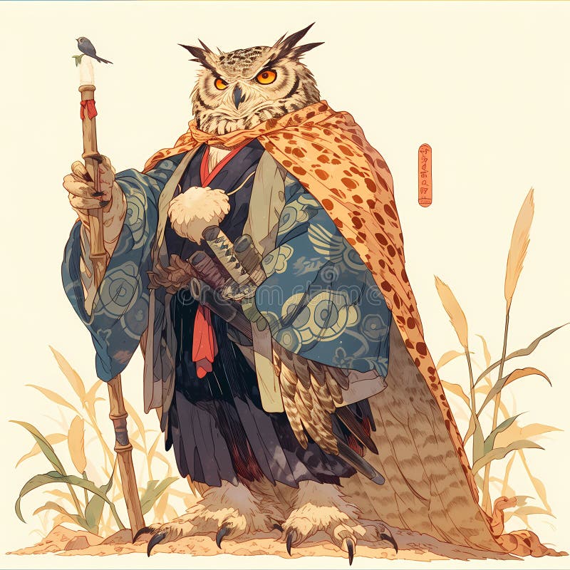 Cool Owl Ninja, Symbolizing Wisdom and Stealth Stock Illustration ...