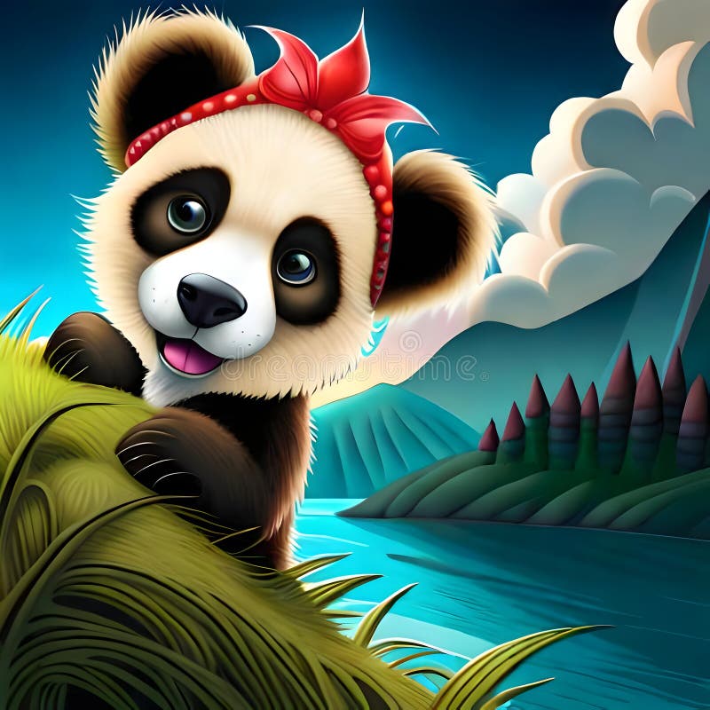 Beautiful Red Panda Looking To the Side - Ai Generated Image Stock ...