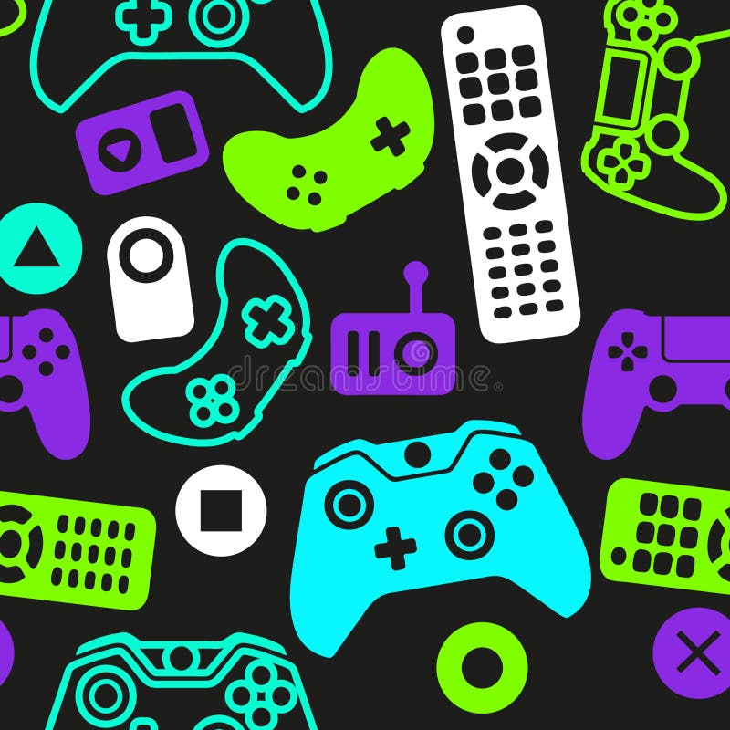 Game Controllers Pattern Stock Illustrations – 127 Game Controllers ...