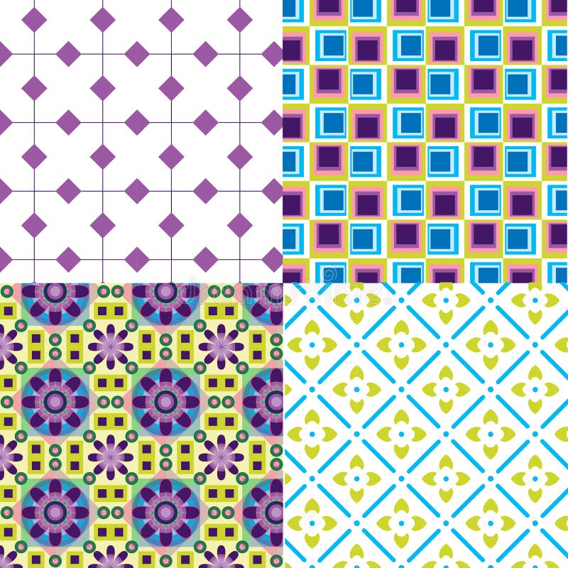 Cool Patterns Retro Flower Boxes Stock Vector - Illustration of vibrant ...