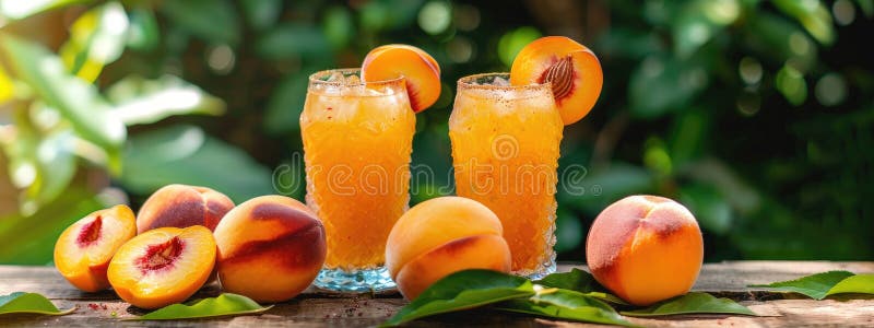Cool Peach Cocktail on the Table. Selective Focus Stock Image - Image ...
