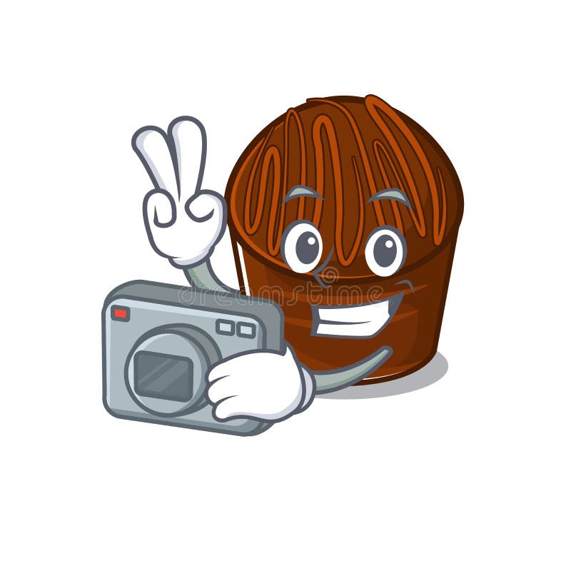 Cool Photographer Chocolate Candy Character with a Camera Stock Vector ...