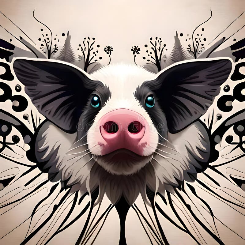 Cool Pig Illustration - Ai Generated Image Stock Illustration ...