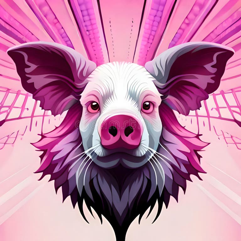 Cool Pig Illustration - Ai Generated Image Stock Illustration ...