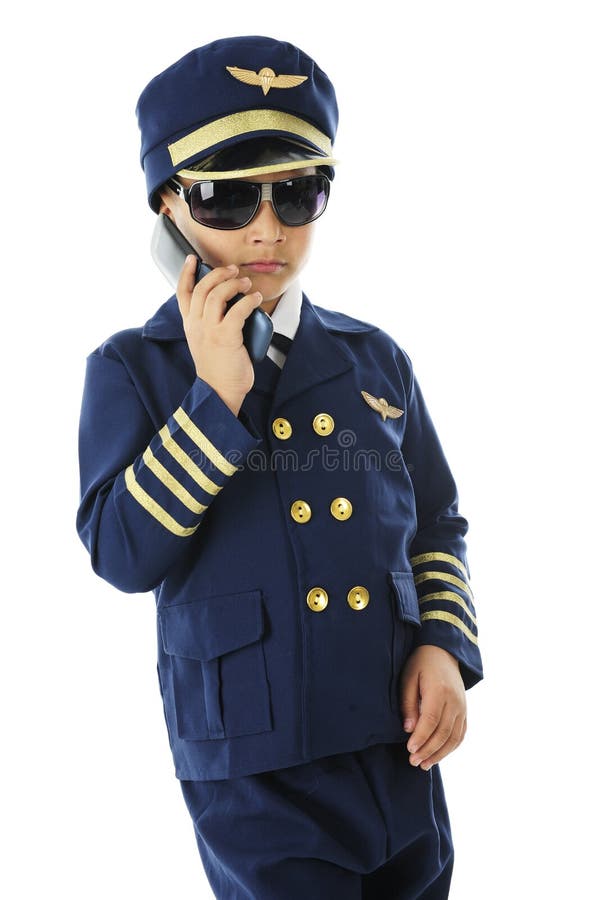 Elementary Pilot Salute stock photo. Image of finger - 113460444