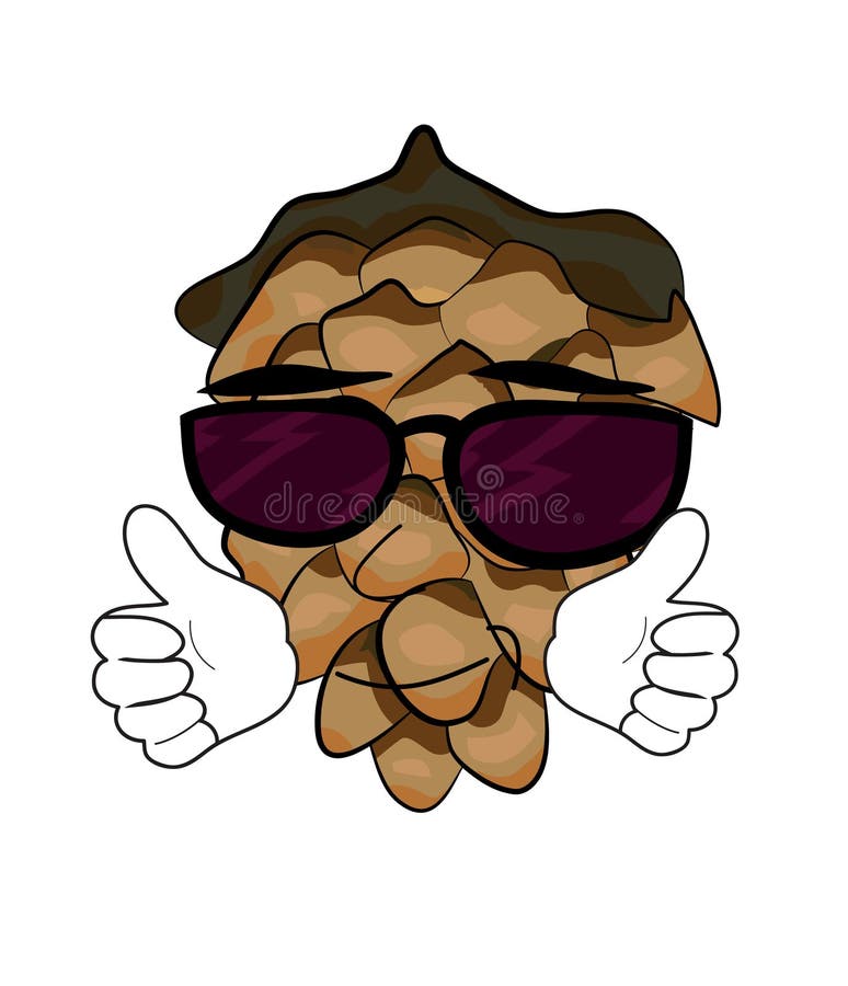 Cool Pine Cone Cartoon Character Stock Illustration - Illustration of ...