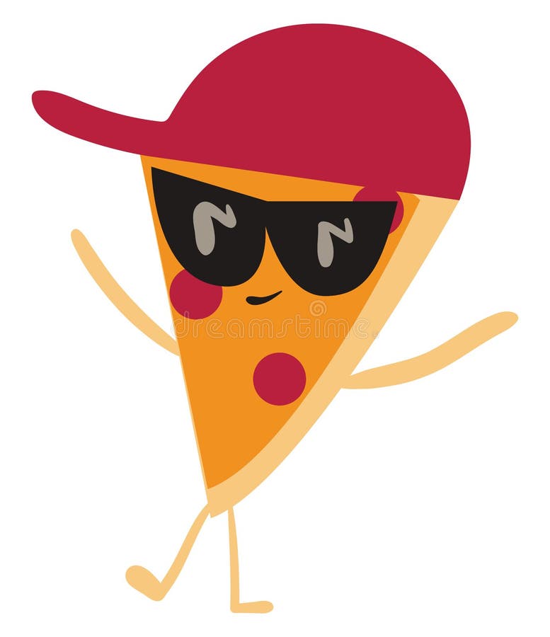 Cool pizza cartoon stock illustration. Illustration of cartoon - 43528779