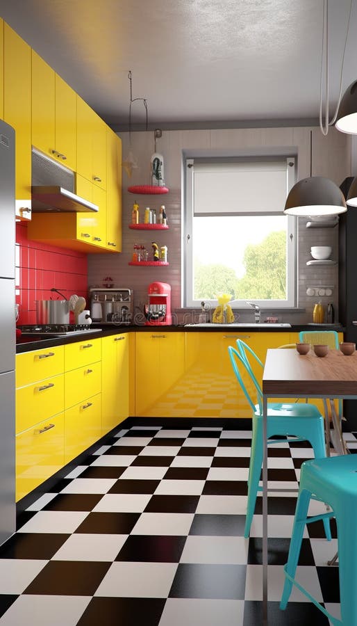 A Cool Pop-art Inspired Kitchen with Bright, Eye-catching Appliances ... A Cool Pop-art Inspired Kitchen with Bright, Eye-catching Appliances ...