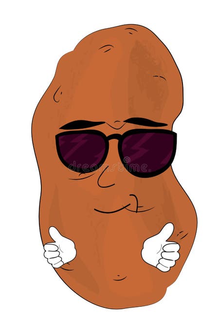 Cool potato cartoon stock illustration. Illustration of cool - 48780729