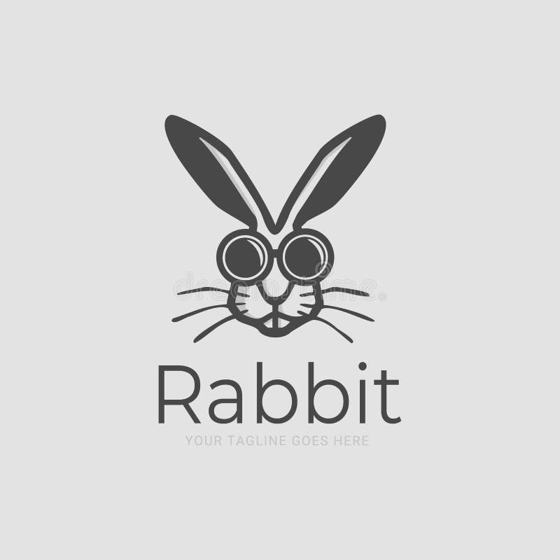 Cool Rabbit Head Logo. Cute Cartoon Bunny Vector Illustration Stock ...