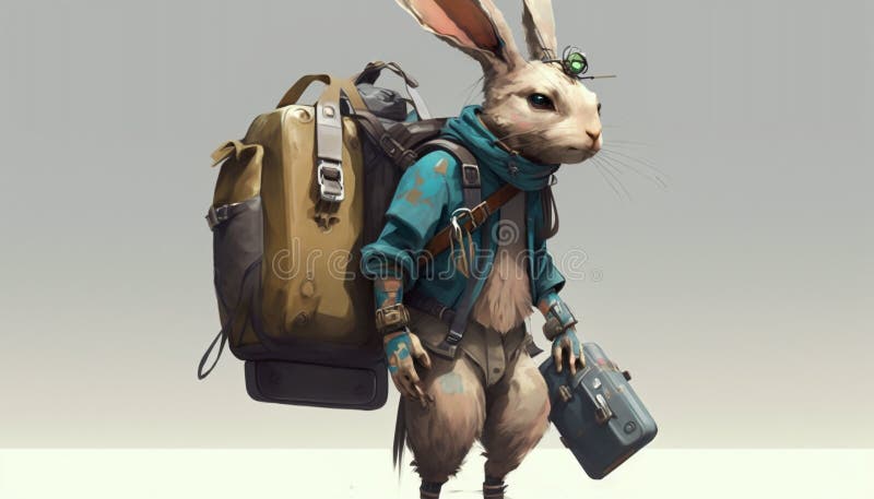 Cool Rabbit Robot Character Design Stock Illustration - Illustration of ...