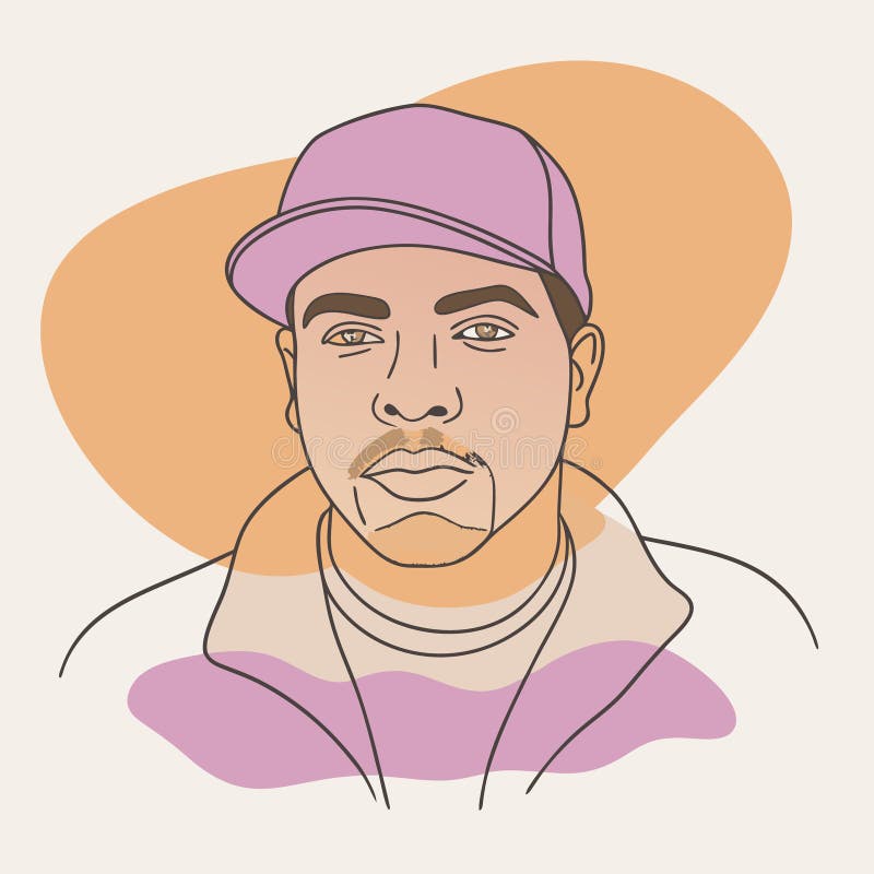 Cool Rapper Man in a Baseball Cap Hip Hop Vector Illustration Stock ...