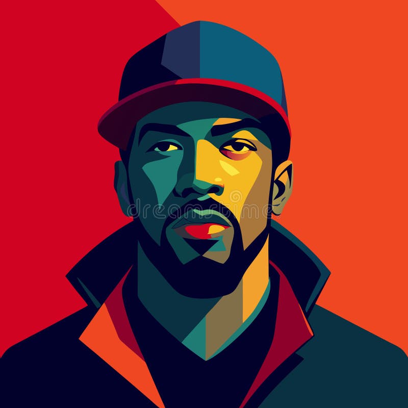 Cool Rapper Man in a Baseball Cap Hip Hop Vector Illustration Stock ...