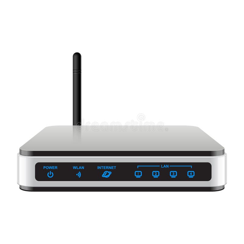Cool Realisti Wireless Router with the Antenna Stock Vector ...