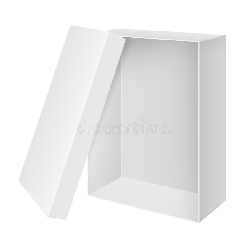 Cool Realistic White Blank Package Box Opened Stock Vector ...