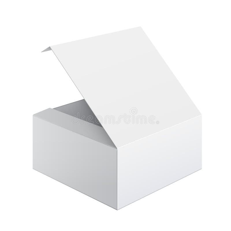Cool Realistic White Box Opened. Square Shape Stock Vector ...