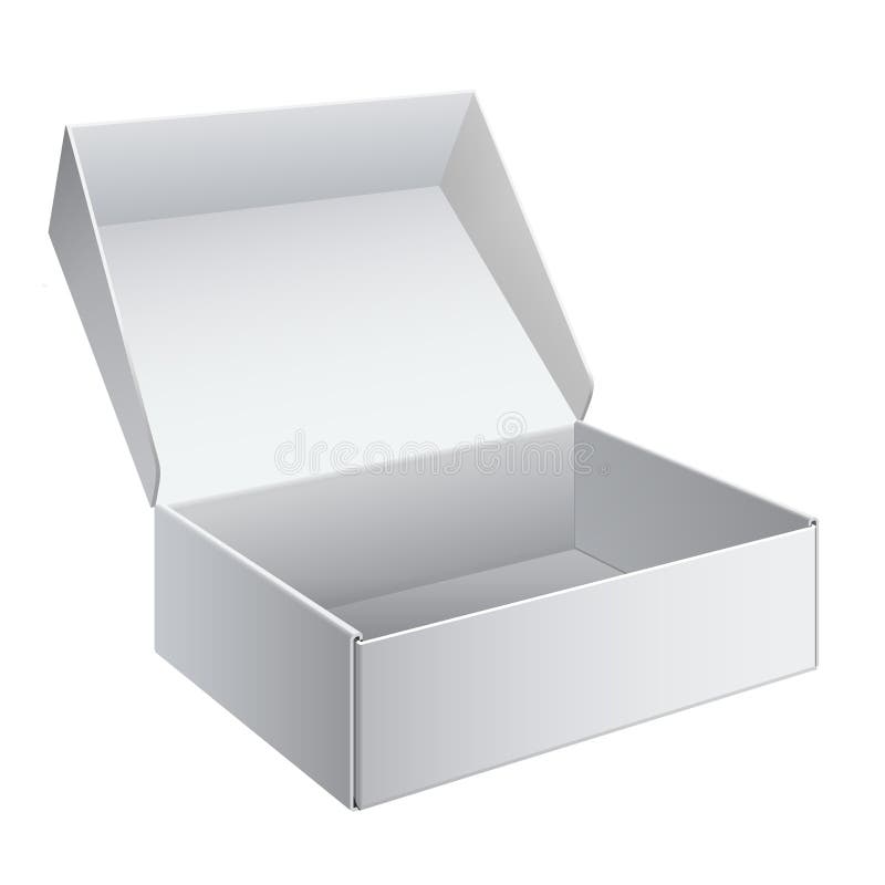 Cool Realistic White Package Cardboard Box Opened. Stock Vector ...