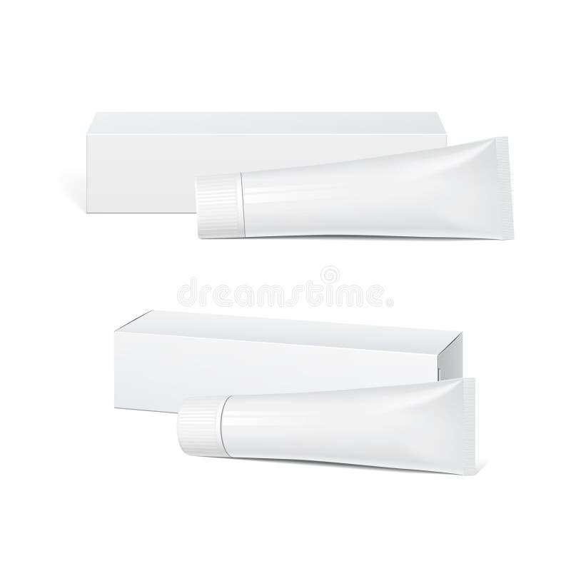 Cool Realistic White Tube and Packaging. for Cosmetics, Ointments ...