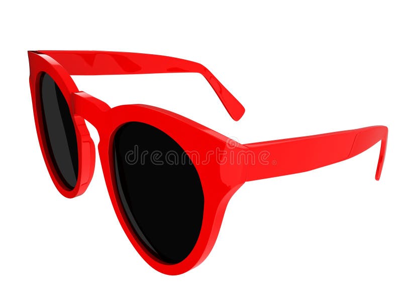 Cool red sunglasses stock illustration. Illustration of plastic - 126324438